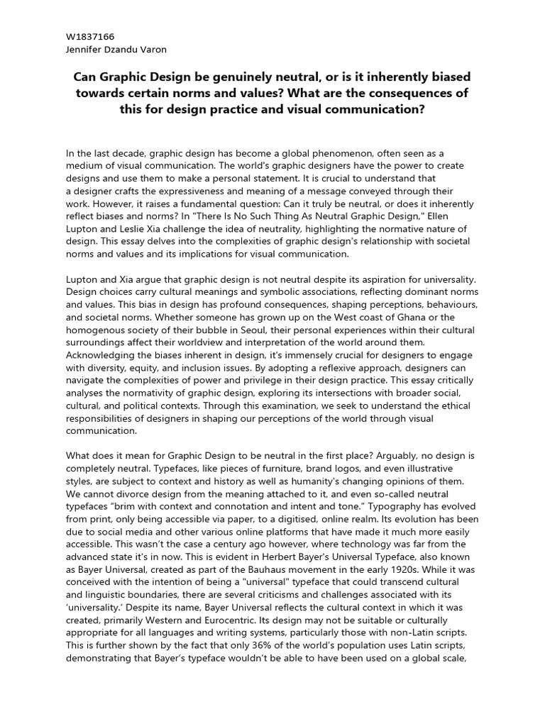 UOW Essay 2024 | PDF