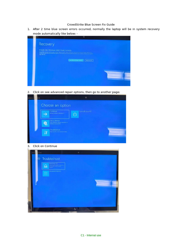 Crowdstrike Blue Screen Fix Guide. | PDF