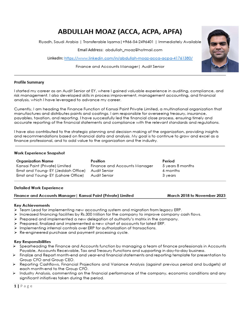 CV - Abdullah Moaz | PDF