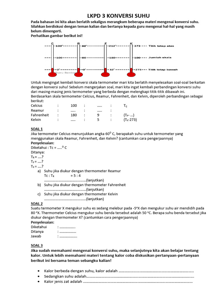 PERTEMUAN 3 LKPD SUHU DAN KALOR - Siswa | PDF