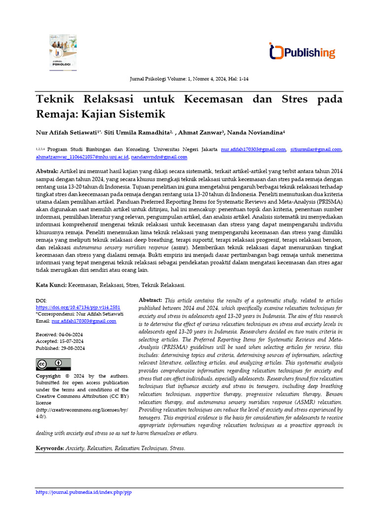 Teknik Relaksasi Kecemasan Dan Stres | PDF
