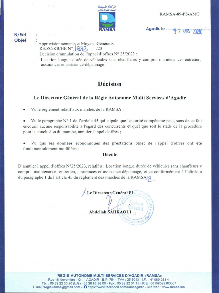 AO 25-2023 Decision D'annulation | PDF