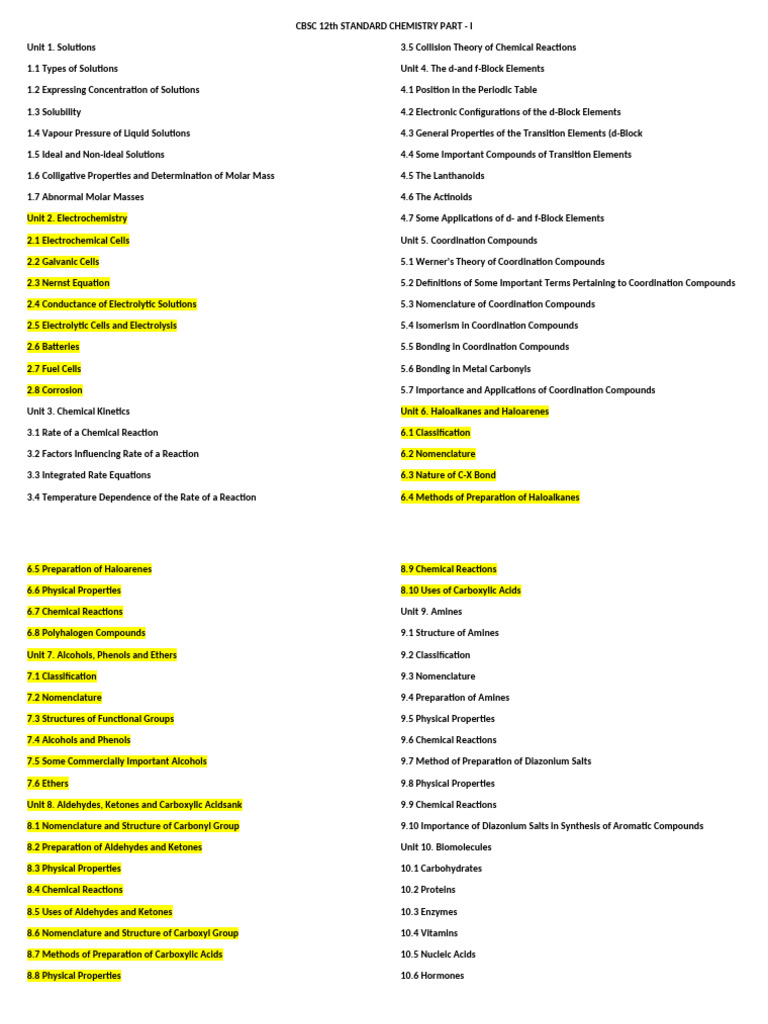 12th Chemistry Title | PDF