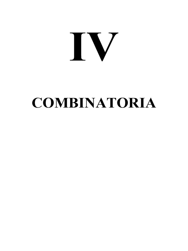 IV. Combinatoria | PDF