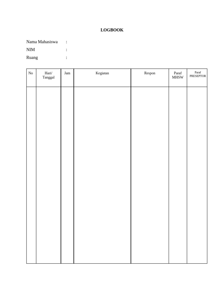 Logbook | PDF