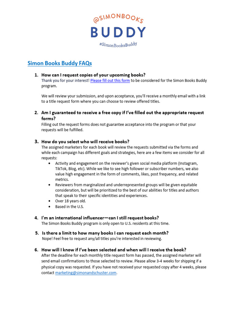 Simon Books Buddy FAQs | PDF