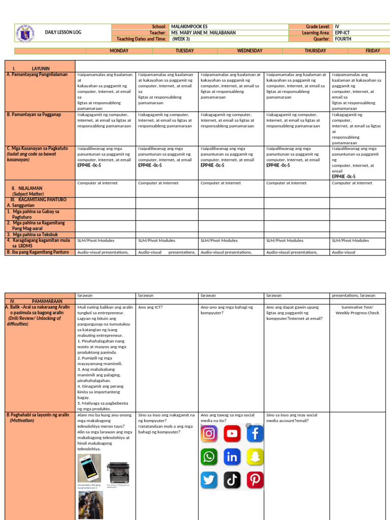 DLL Epp4 Ict W3 | PDF