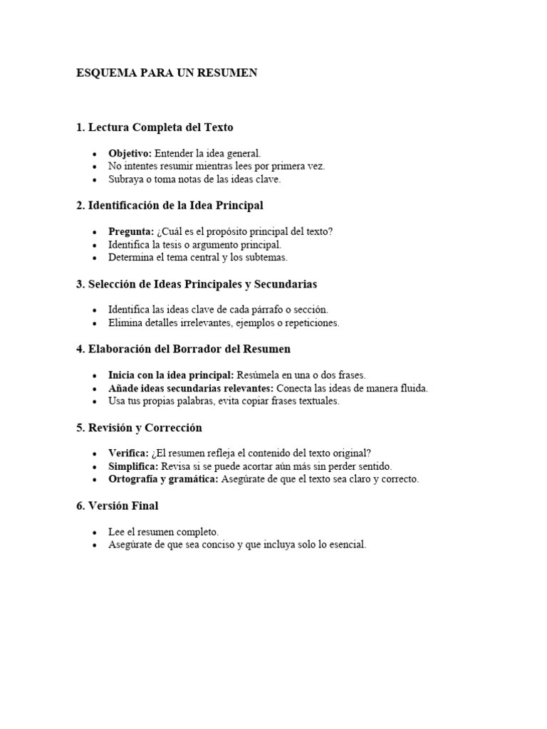 Esquema para Un Resumen | PDF