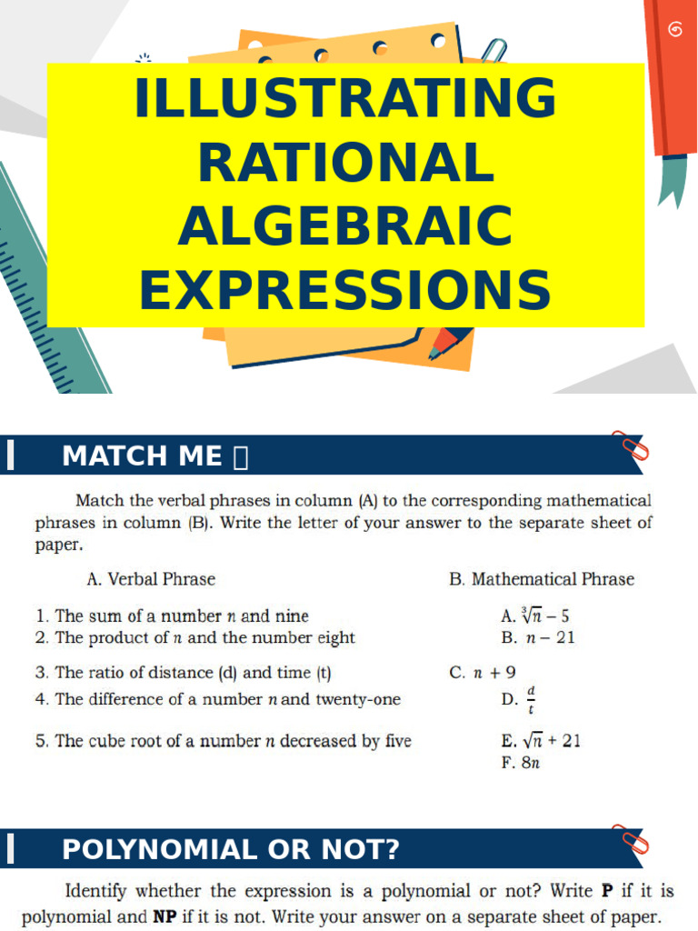 Illustrating Rational Algebraic Expressions | PDF