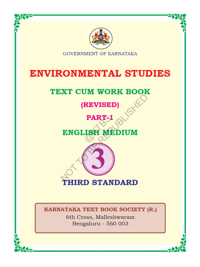 3rd STD Evs English Part - 1 | PDF
