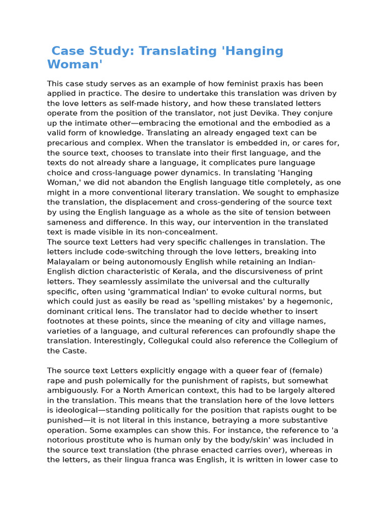 Case Study - Hanging Woman | PDF