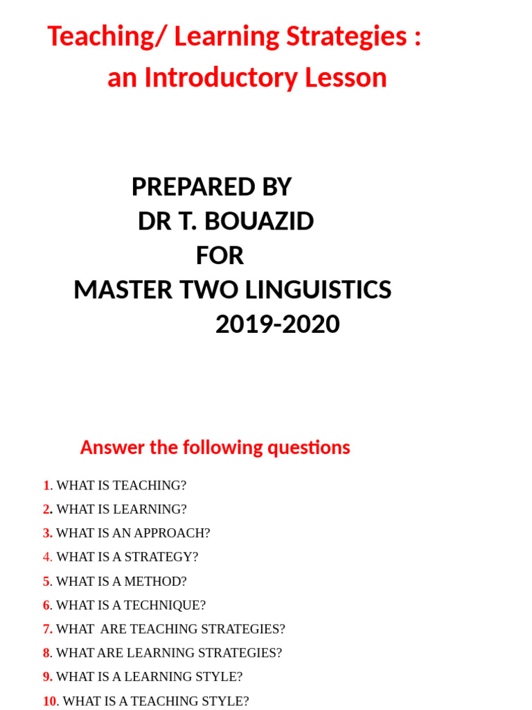 Introduction - What Is An Approach | PDF | Learning Styles | Wellness