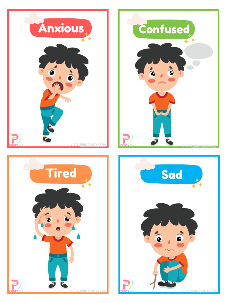 Feelings Flashcards Free Printable | PDF