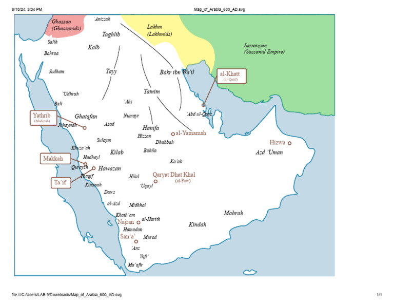 Map of Arabia 600 AD | PDF
