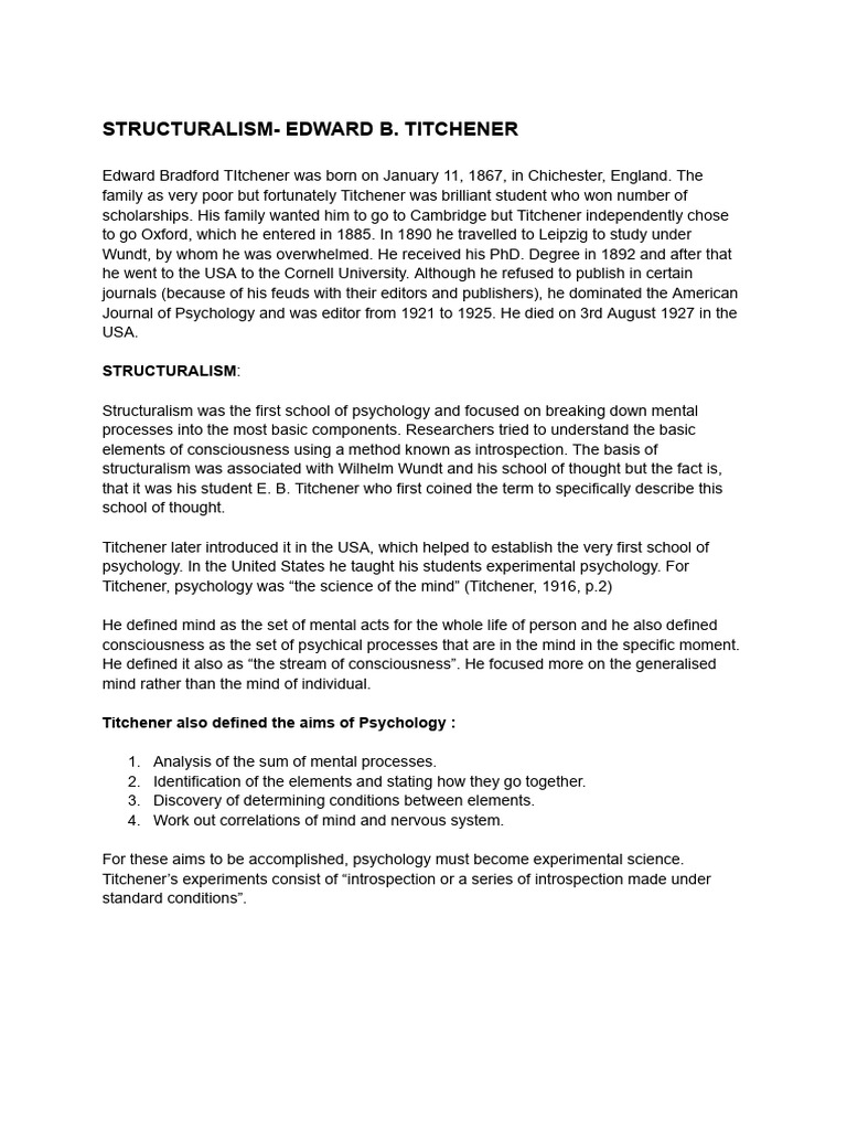 Edward B. Titchener | PDF