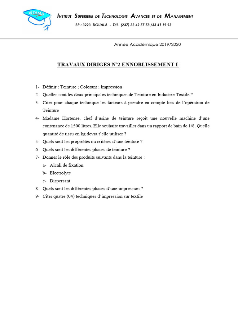 TD2 Ennoblissement I 2020 | PDF