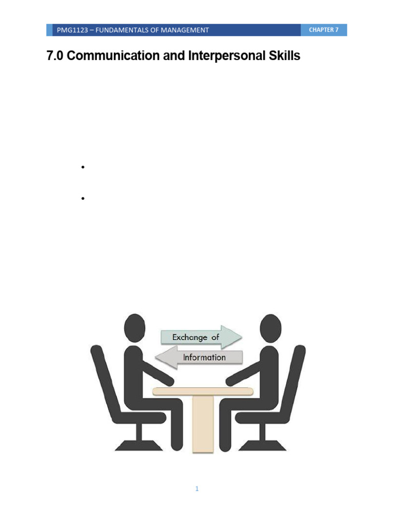 CHAPTER 7 - Communication - Interpersonal Skills | PDF CHAPTER 7 - Communication - Interpersonal Skills | PDF