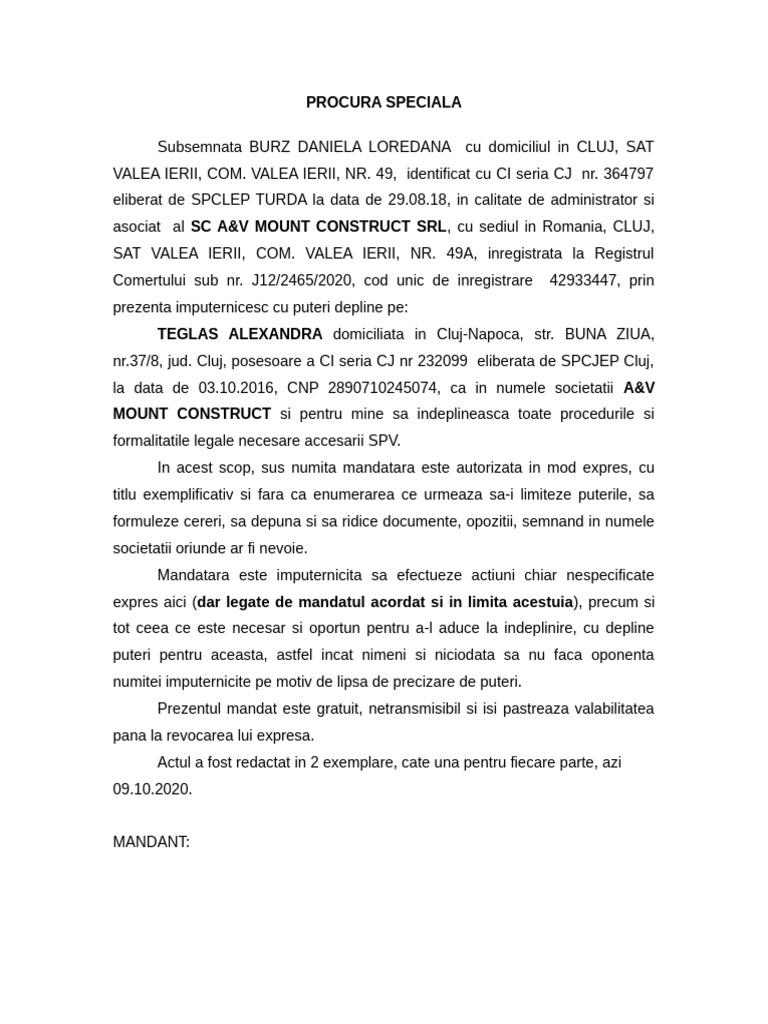 Procura Declaratii | PDF