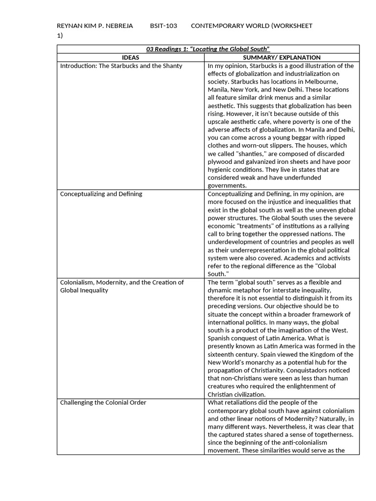 03 Worksheet 1 - Nebreja | PDF