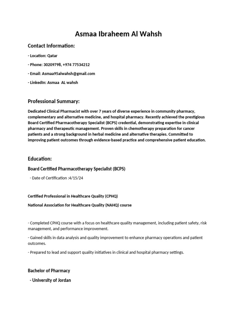 New 2 Asmaa CV | PDF