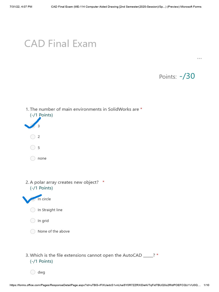 CAD Final Exam-1 | PDF