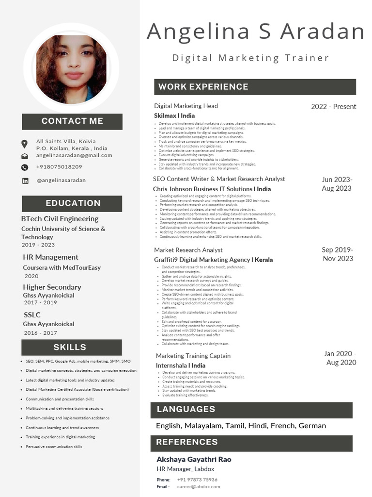 Resume Angelina Sara Dan | PDF