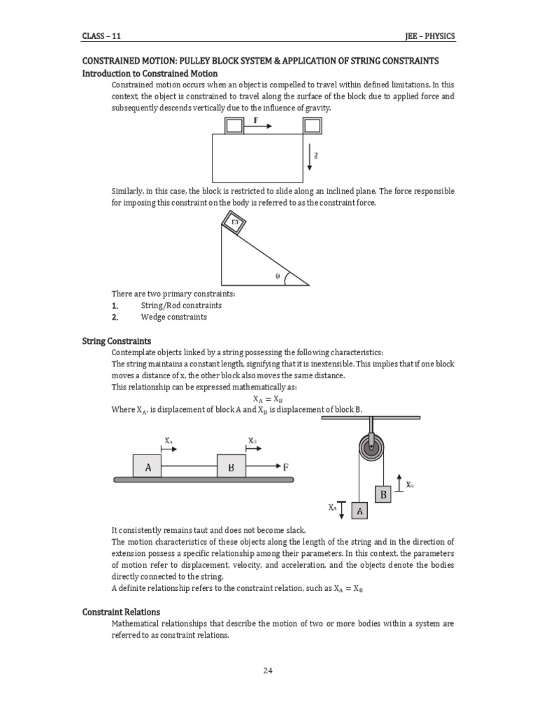 JEE-Phy-CH-06-Constrai Motio Block Syst Appl Const | PDF