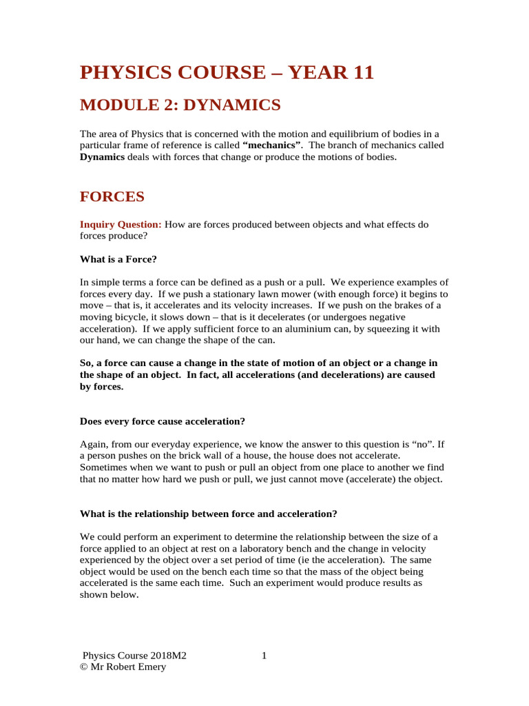 Module 2 Dynamics | PDF