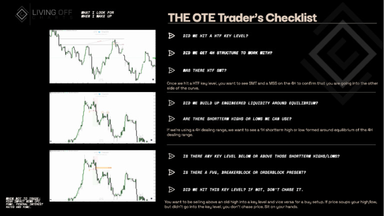 The OTE Trader's Checklist model | PDF