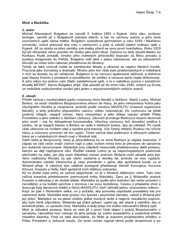 Bulgakov - Mistr A Markétka | PDF