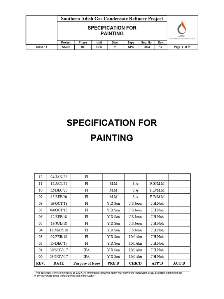 Sample Specification For Painting | PDF