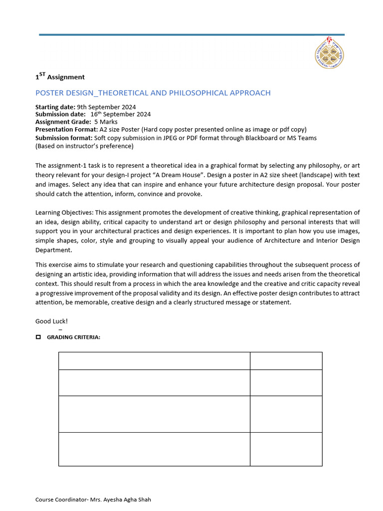 Ass1_POSTER_2024-25 | PDF