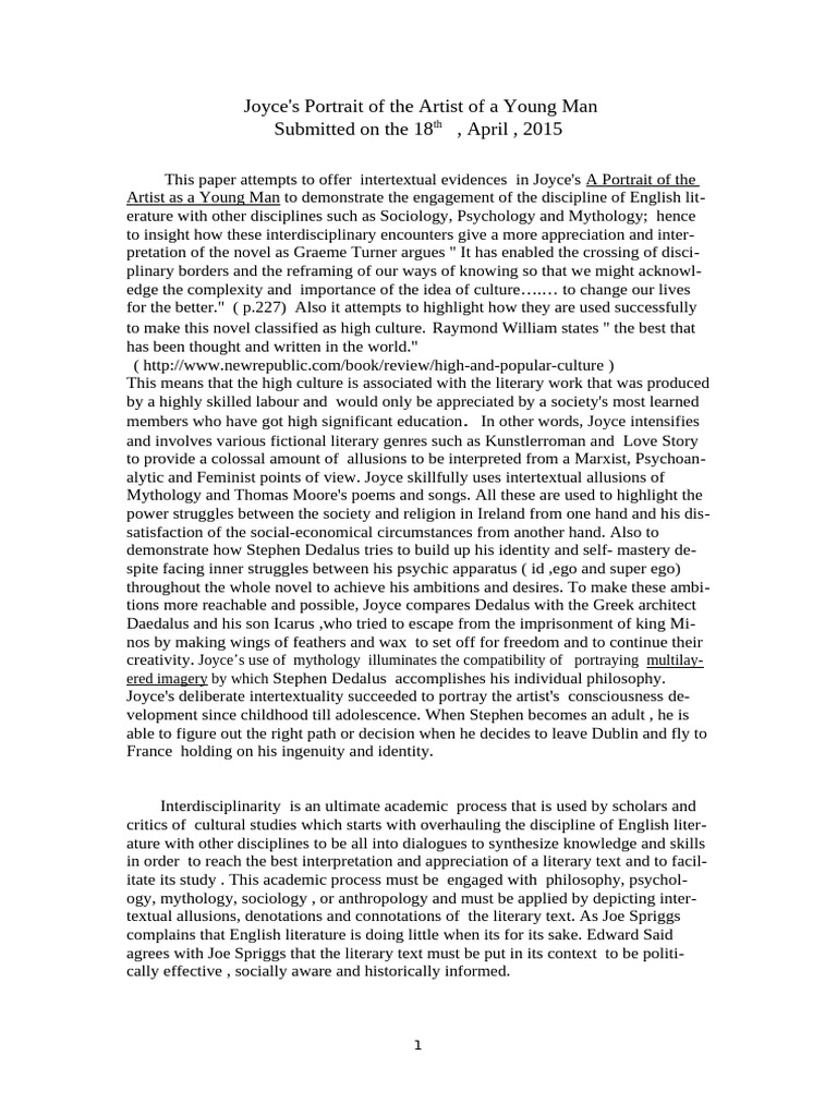 A Portrait of The Artist As A Young Man | PDF