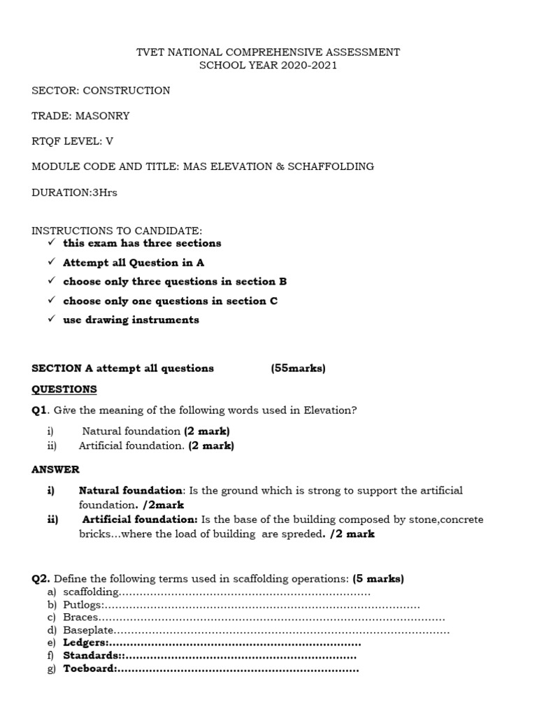 ELEVATION & SCHAFFOLDING - MARKING | PDF