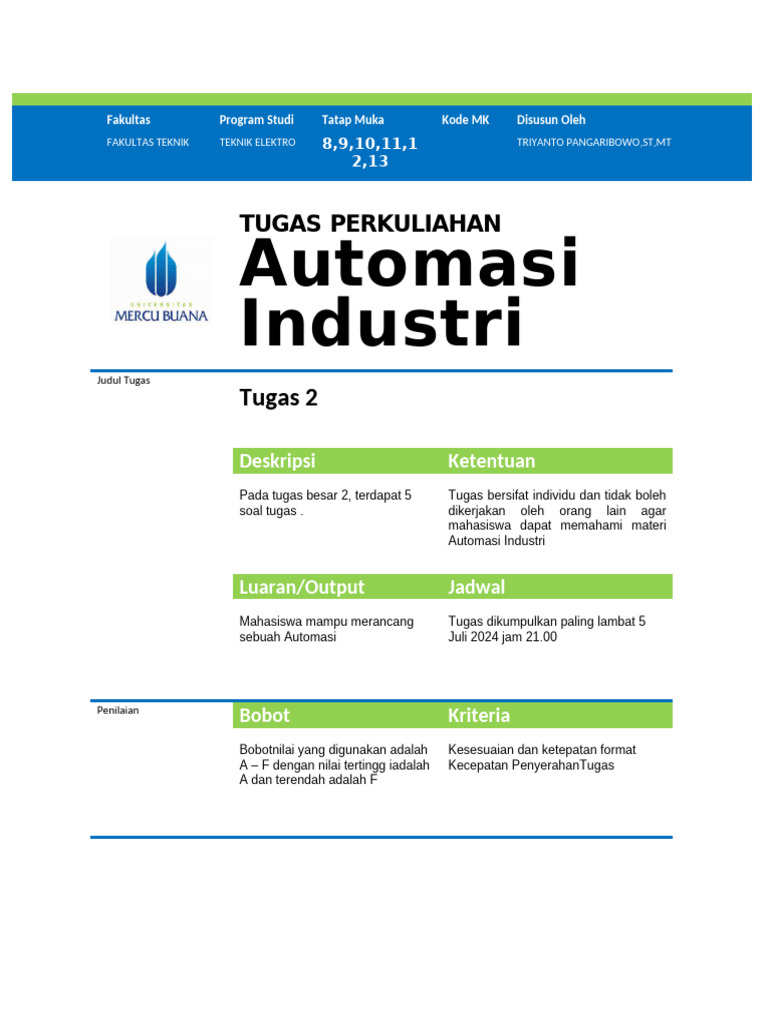 Tugas 2 Automasi Industri | PDF