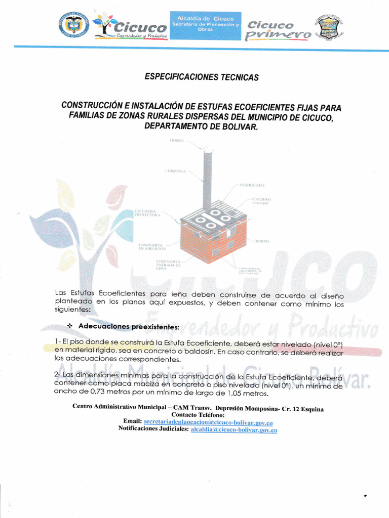ESPECIFICACIONES TÉCNICAS ESTUFAS | PDF