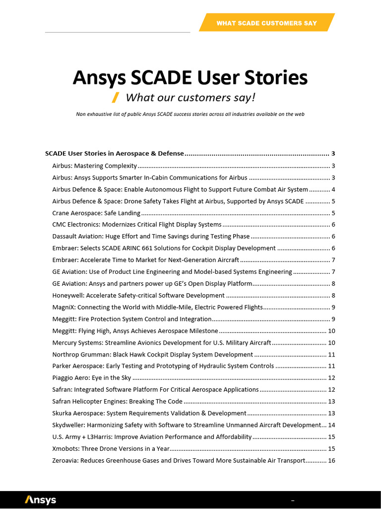 Ansys SCADE User Stories | PDF