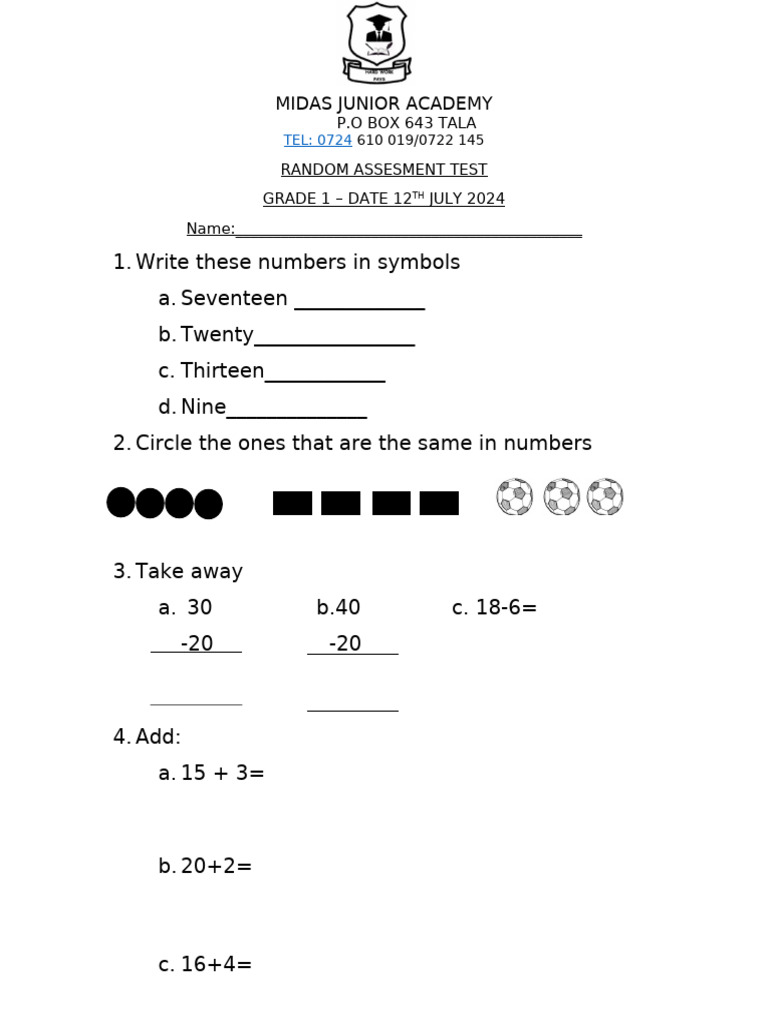 Grade 1 Assesment Pdf Teaching Methods Materials