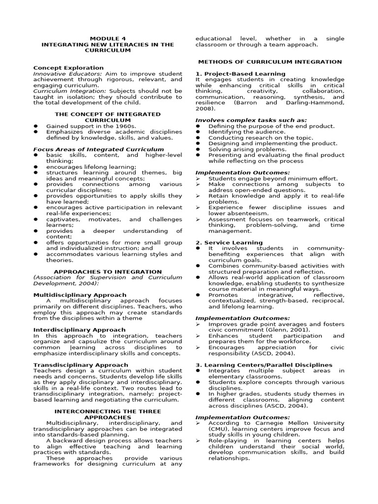 MODULE 4 - INTEGRATING NEW LITERACIES | PDF