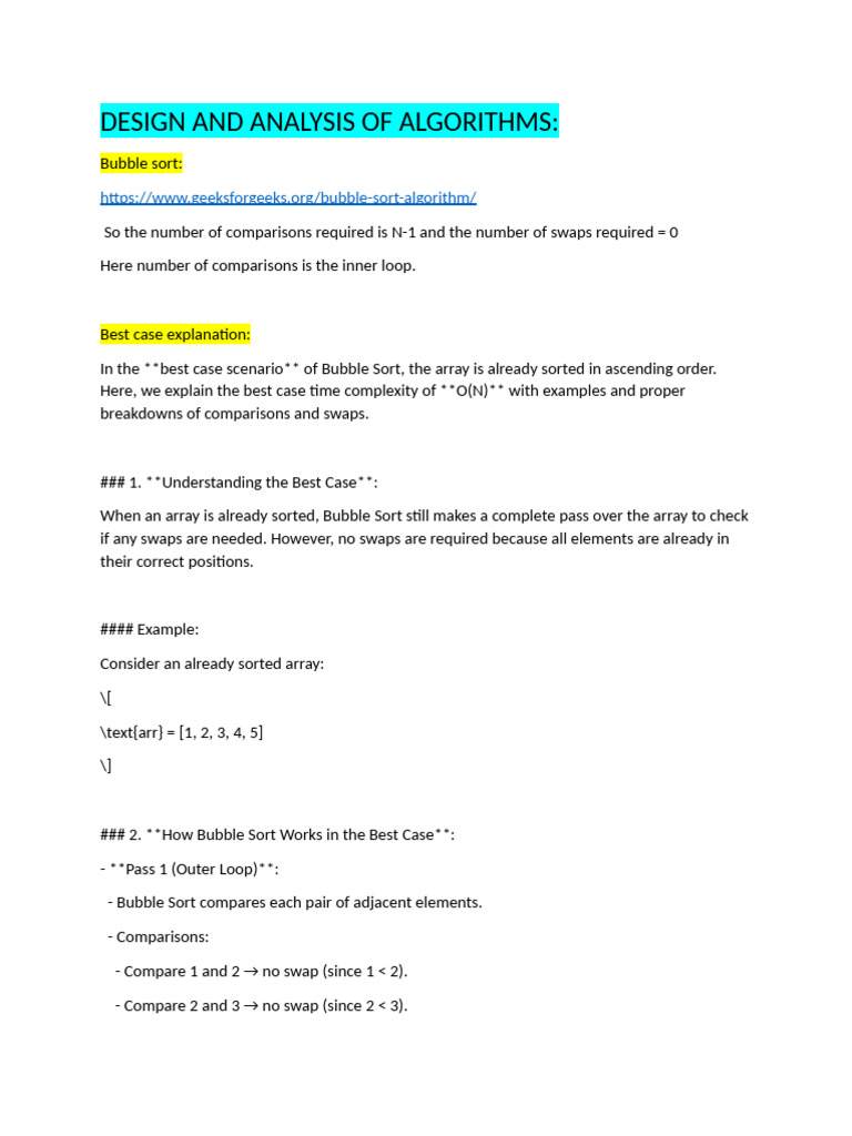 Design and Analysis of Algorithms | PDF