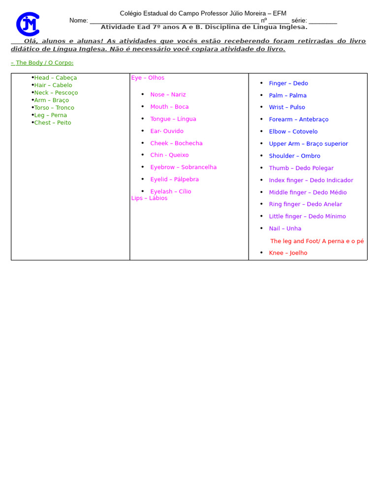 Atividades Ead 7º Júlio | PDF