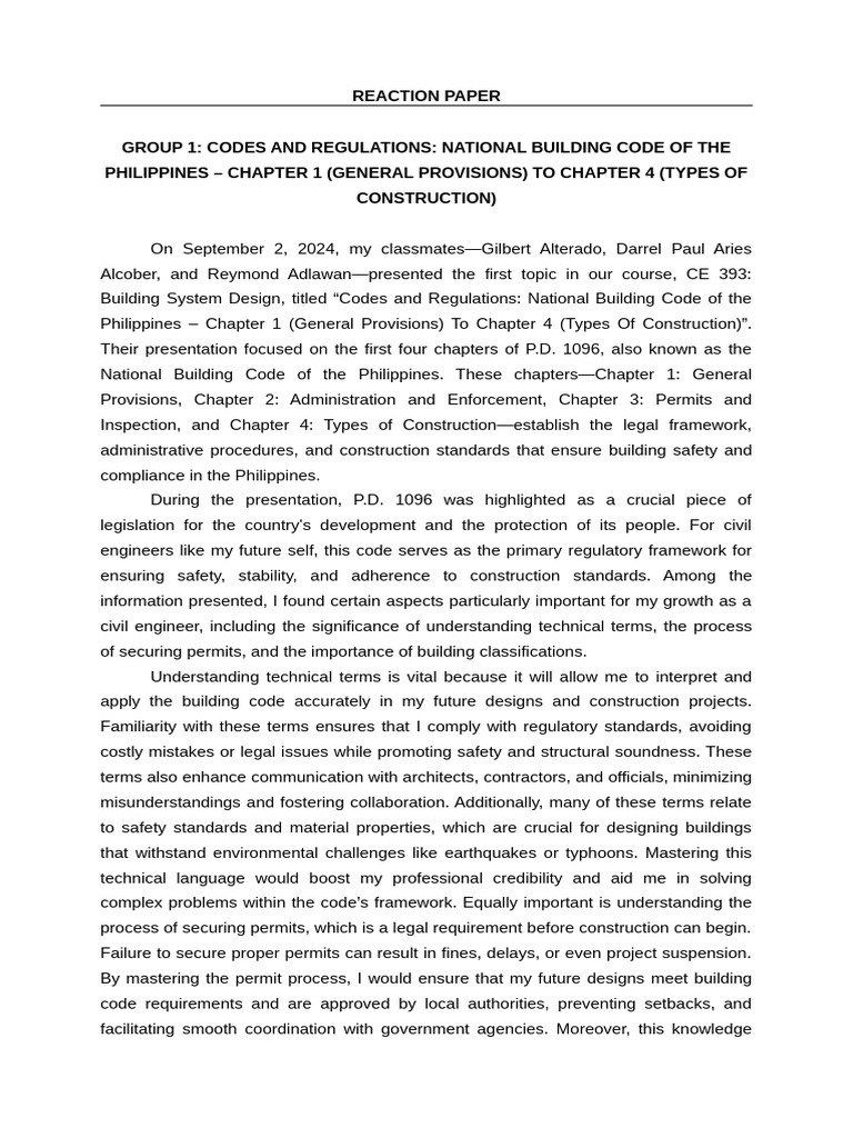 Reaction Paper 393 | PDF