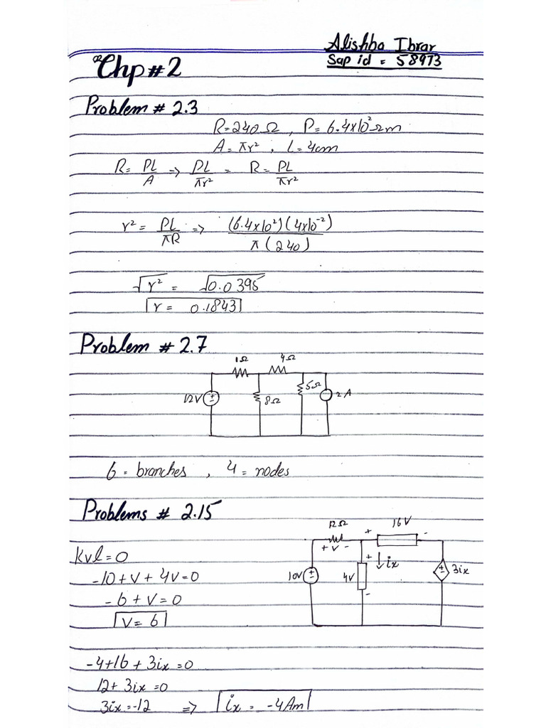 Electric Circuits Assignment 1 Pdf