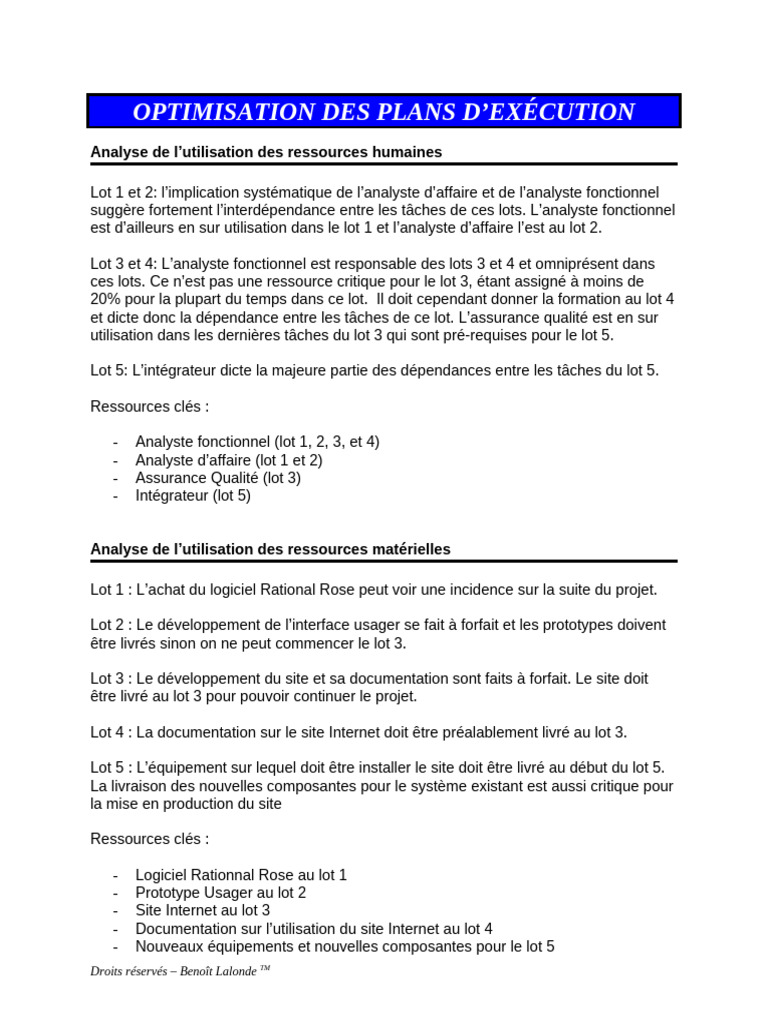 Plan Optimisation - Go2Net | PDF