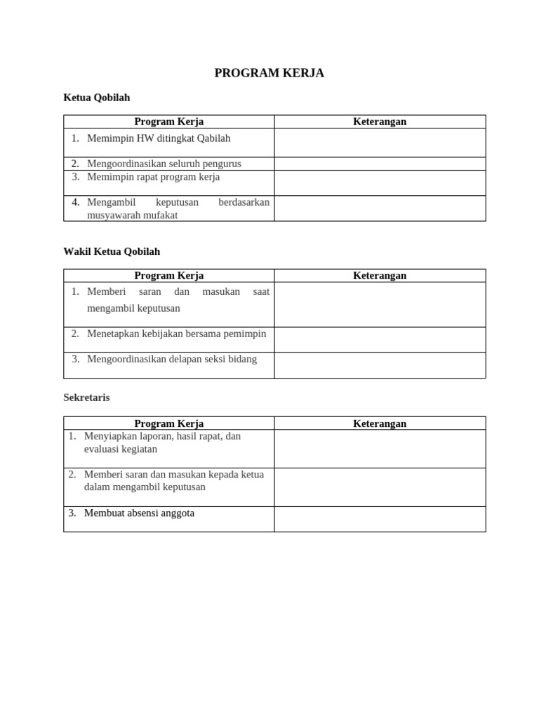 Program Kerja | PDF