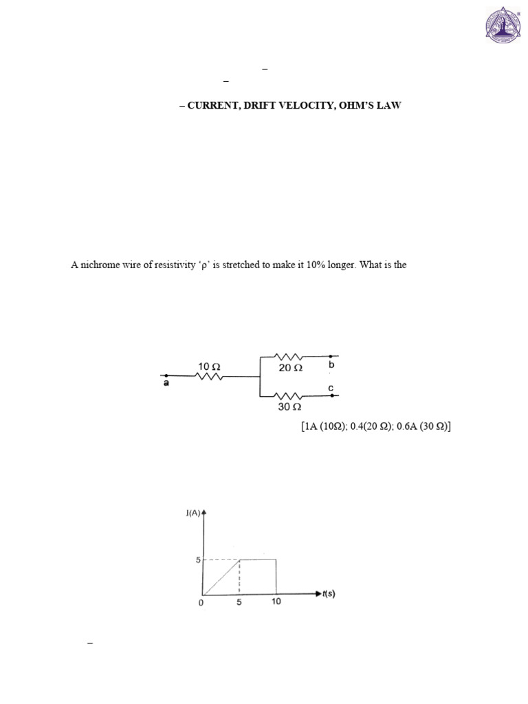 S7 Phy ch3 CurrentElec All HW | PDF | Electrical Resistance And Conductance | Electrical ...