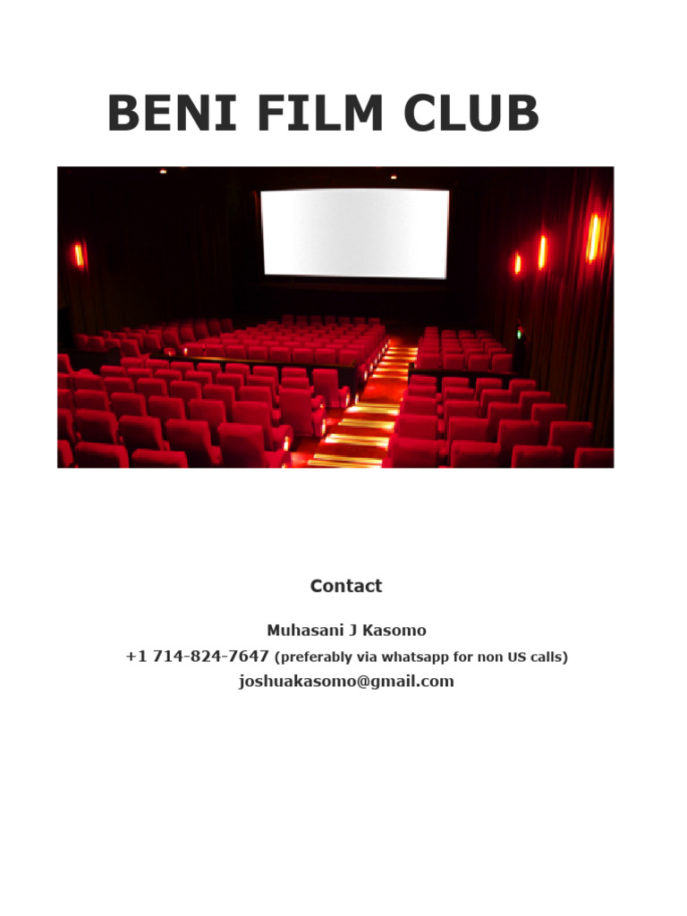 Beni Film Club Executive Summary | PDF | Movie Theater | Investing