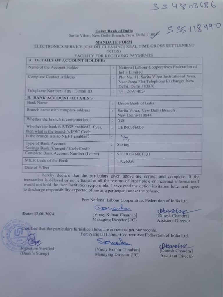 Bank Mandate With Cheque 1 | PDF