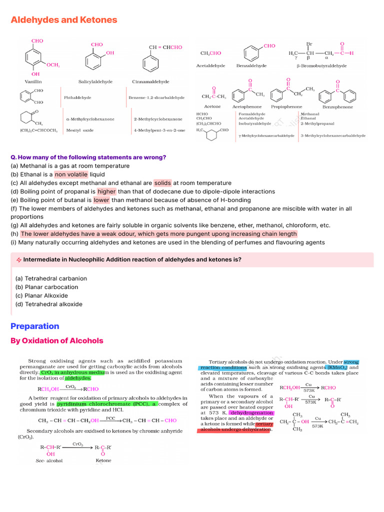 Aldehydes and Ketones | PDF | Science & Mathematics
