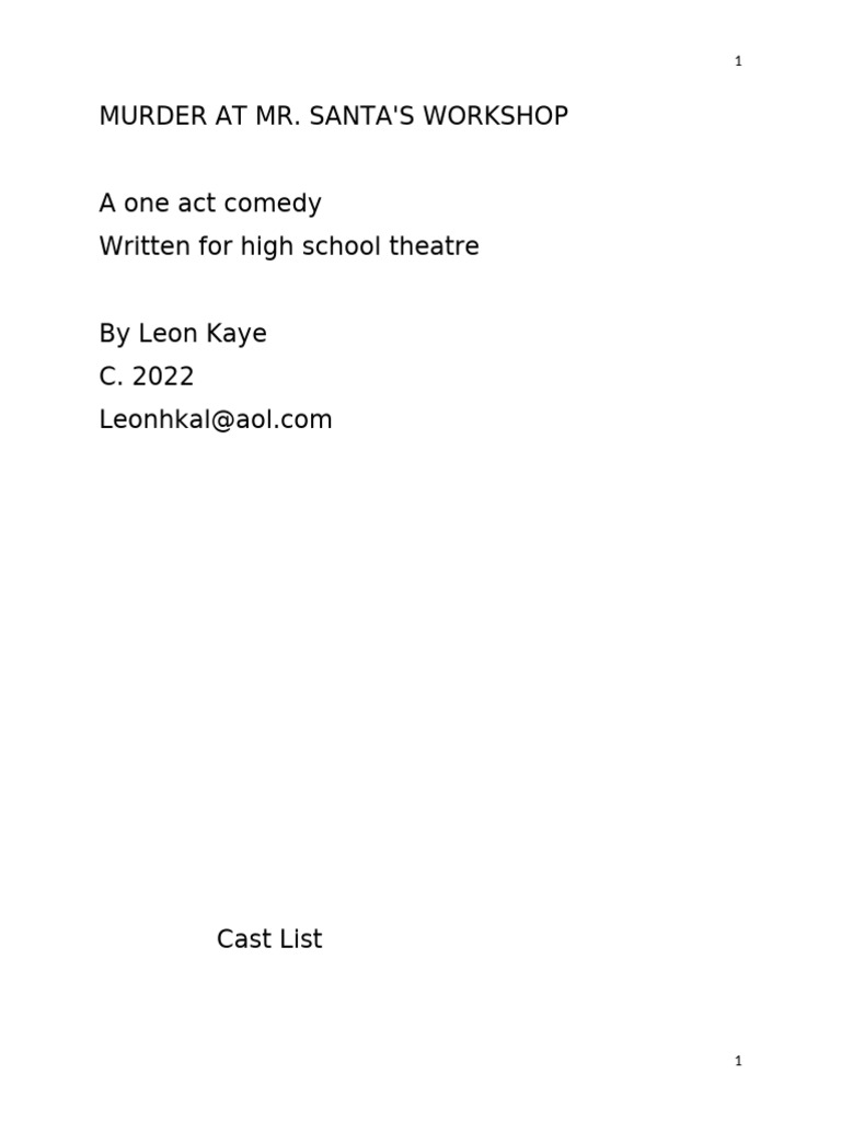 Murder at MR - Santa (1) - Final | PDF